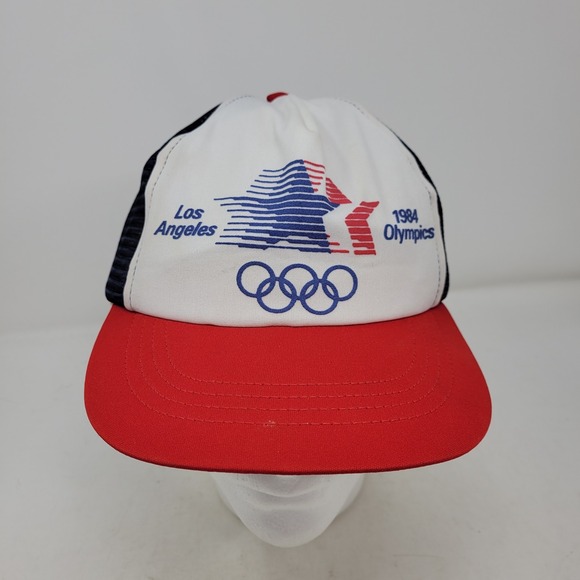 Accessories | Vintage Los Angeles Olympics Hat Cap Snap Back White Red ...